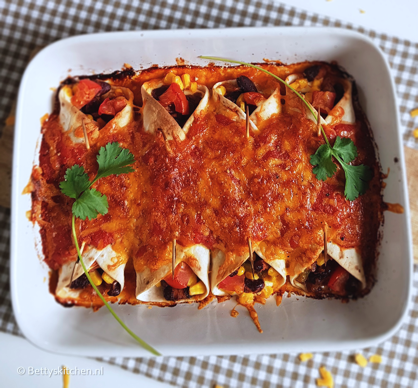 Vegetarische enchiladas met kidneybonen | Recep | Betty's Kitchen