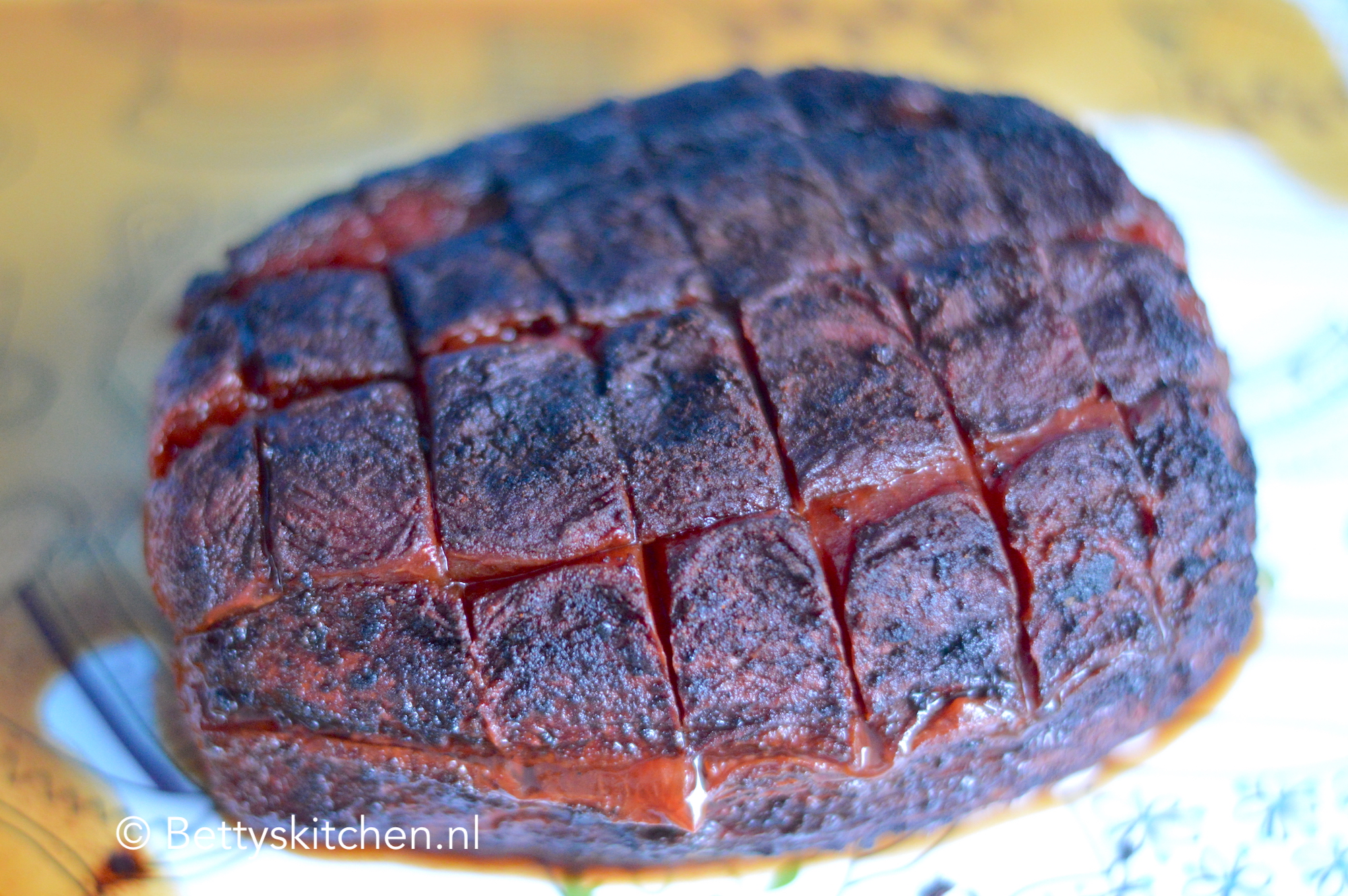 Smoked Watermelon Ham recept ( gerookte watermeloen ) | Betty's Kitchen