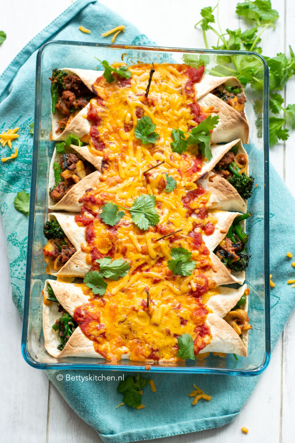 Vegetarische Enchiladas met vegetarische pulled beef | Recept | Betty's ...
