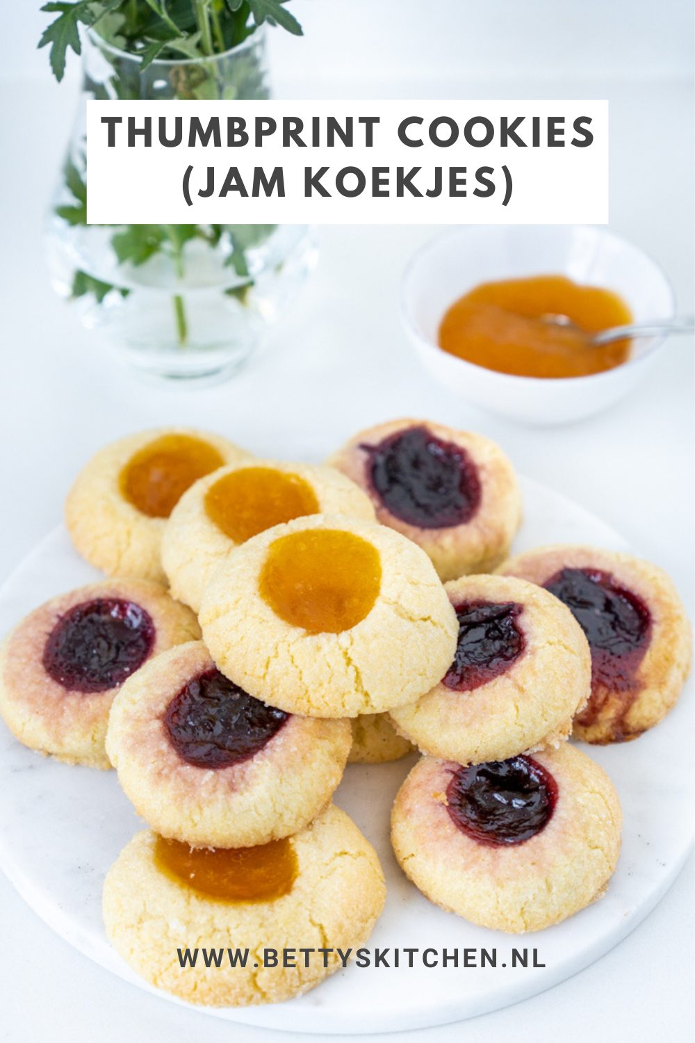 Jam Koekjes (Thumbprint cookies) | Recept | Betty's Kitchen