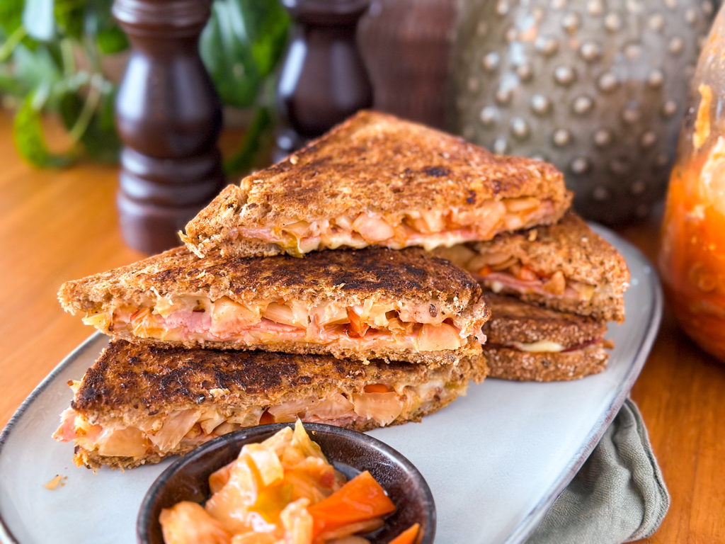 Kimchi Tosti - grilled cheese sandwich | Betty's Kitchen