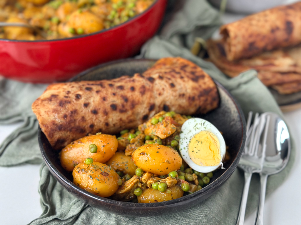 Roti met Masala Kip en aardappels | Recept |Betty's Kitchen