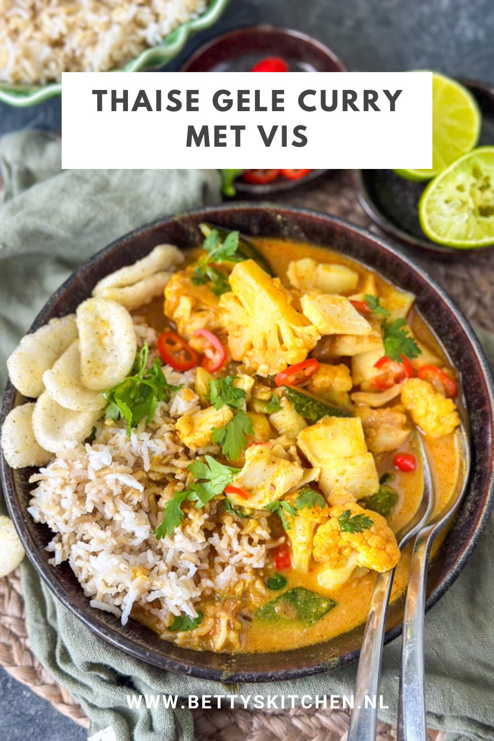 Thaise Gele Curry met Vis en Bloemkool | Recept | Betty's Kitchen